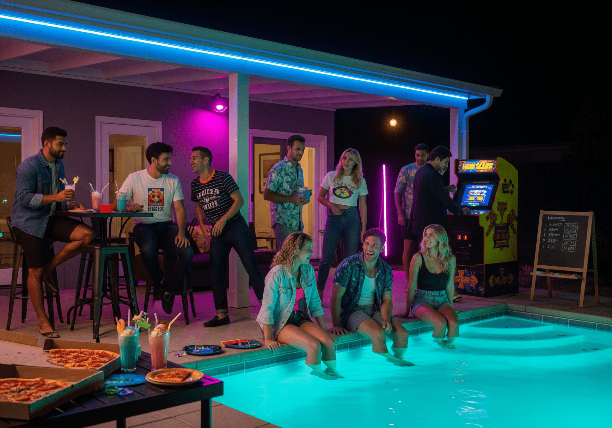 Retro Arcade Themed Pool Party for 80s Pixel Perfect Fun!